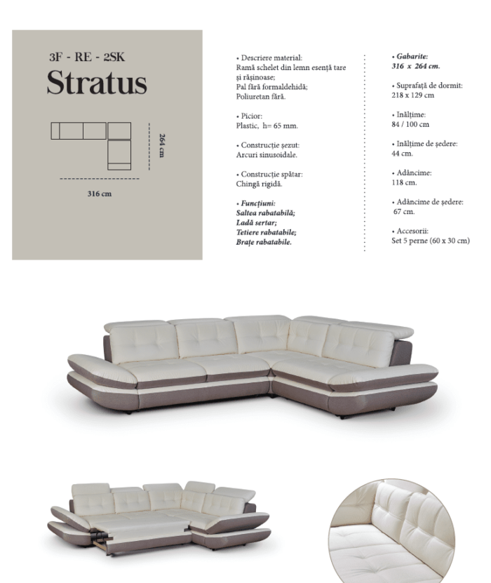 Coltar Extensibil Stratus Mare| Magazin Online de Mobila la Comanda in Craiova si Bucuresti